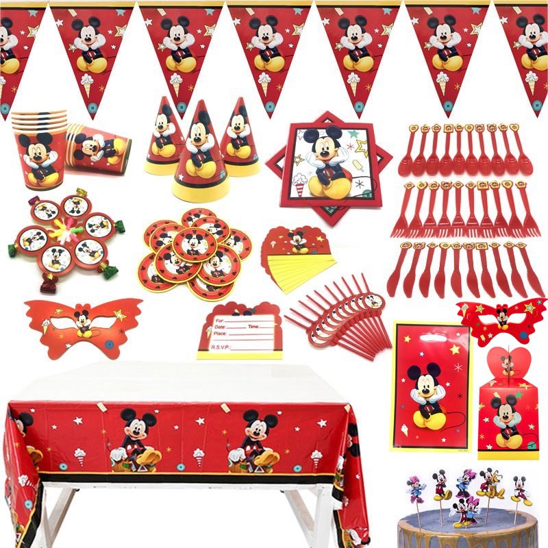 Mickey Mouse Theme Birthday Party Supplies Paper Cup Plate Pa@@Lhas ...