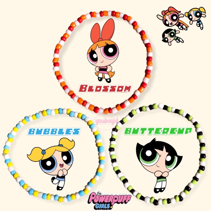 Powerpuff girls bracelet | Powerpuff Girls Bracelet Beads | Powerpuff ...