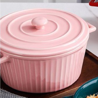 PINK PASTEL COLOR CERAMIC POT / SOUP SET /POT WITH LID / PERIUK SERAMIK ...