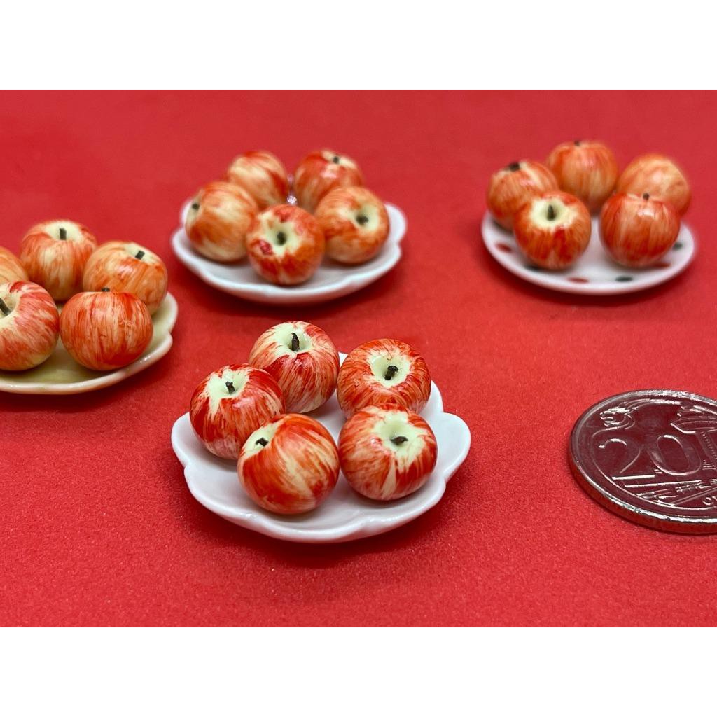 Handmade Miniature Fruits on plate, Gala Apple, Red Apple, Dollhouse ...