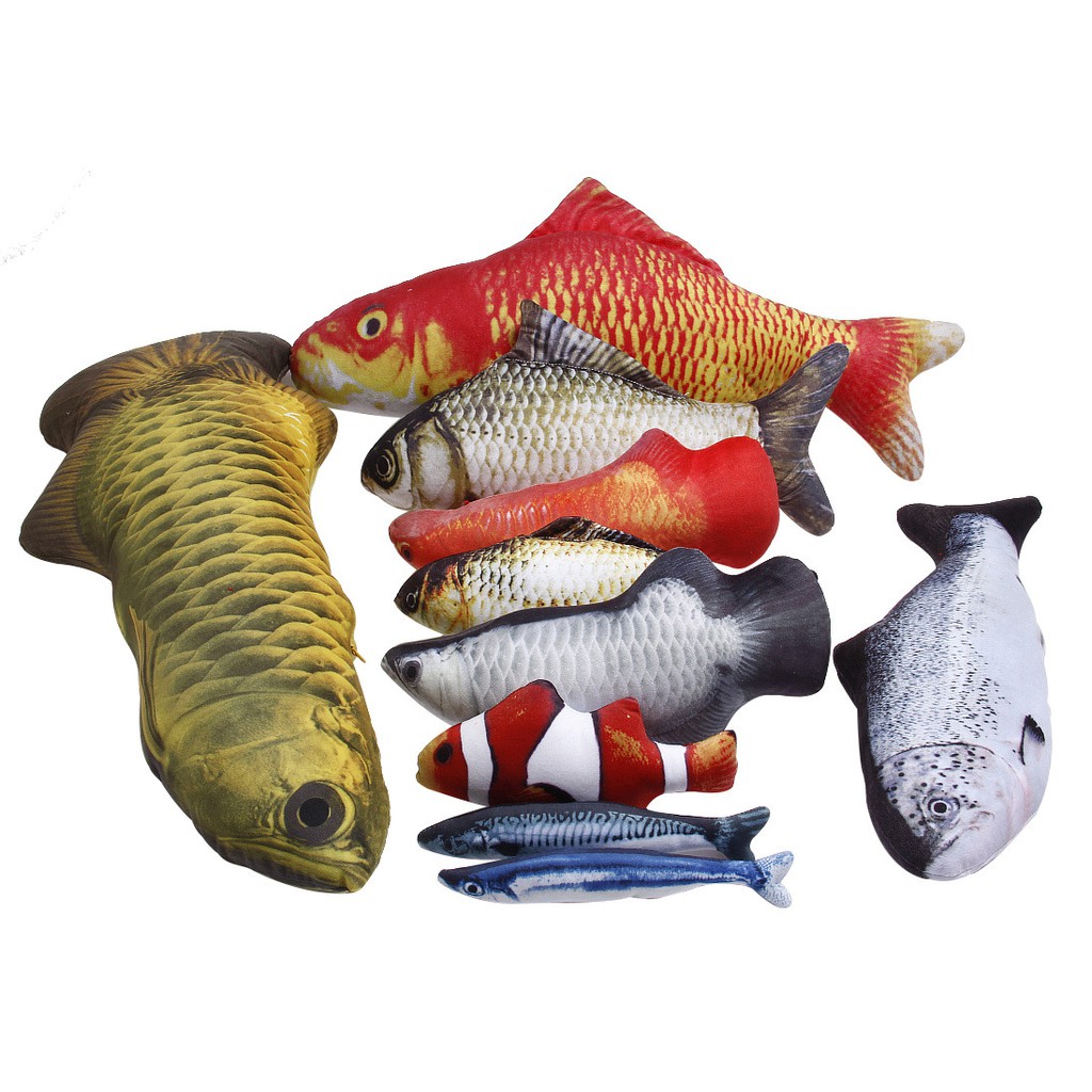 Pet Soft Plush Creative 3D Carp Fish Shape Cat Toy Gifts Catnip Fish ...