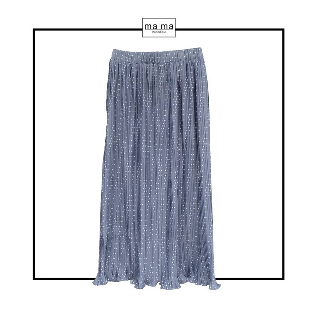 Maima Indonesia - Polka Skirt Grey (Pleateds) | Shopee Singapore