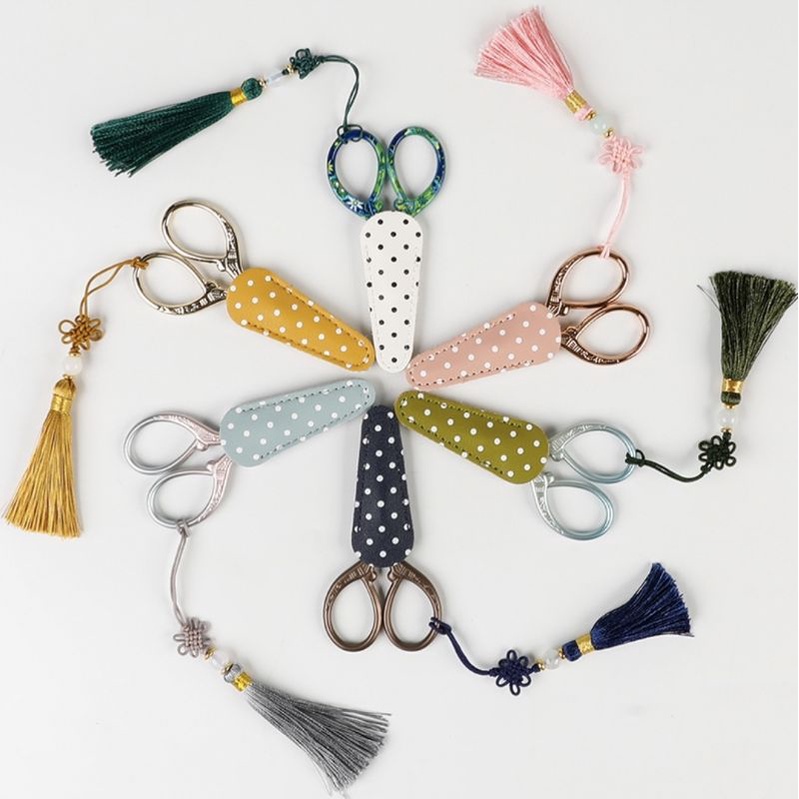 Fancy colorfull scissors with silk tassel and cap for sewing craft ...