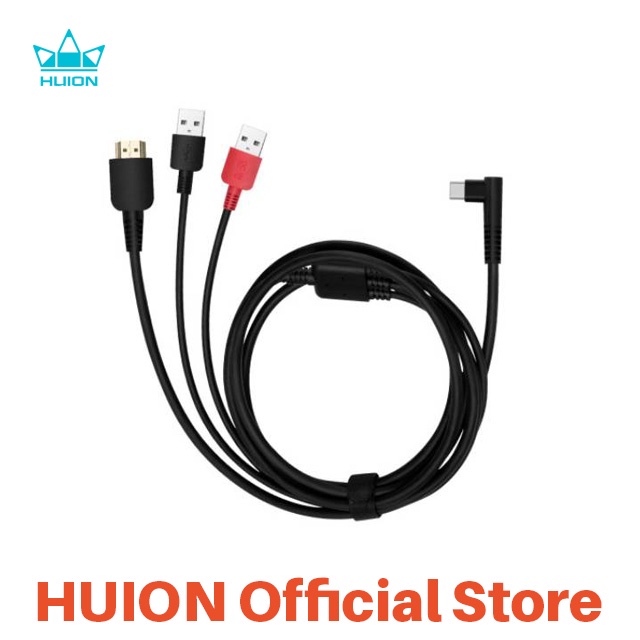 HUION 3-In-1 Cable CB05A Compatible With Kamvas 12, Kamvas 13, Kamvas ...