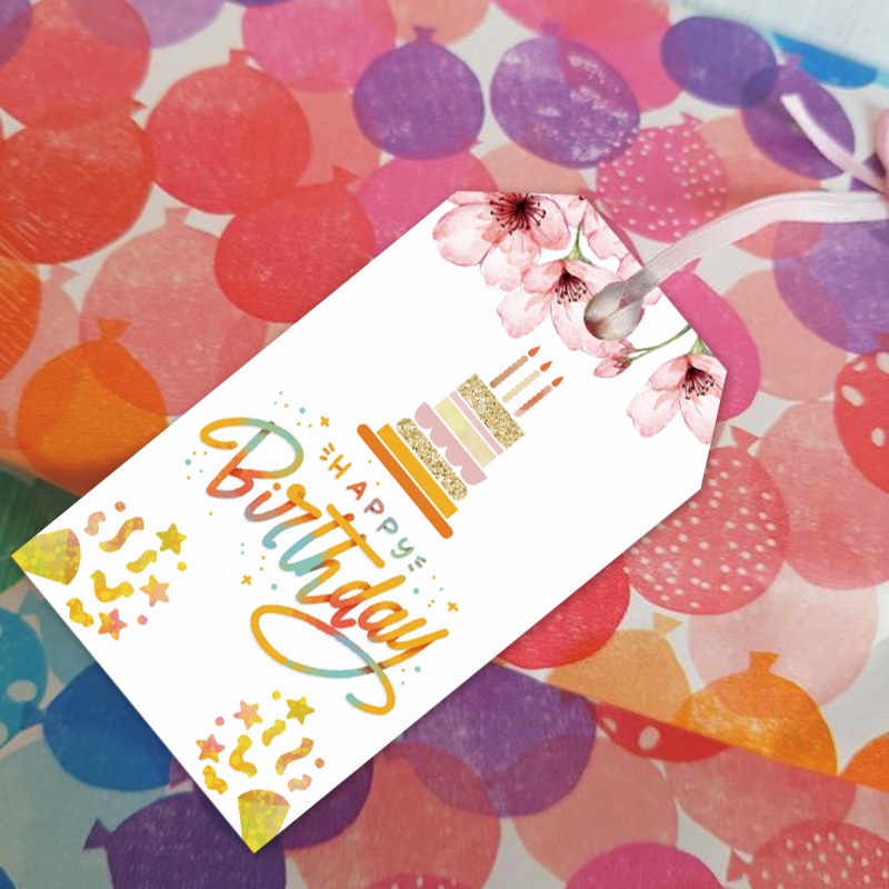 50pcs/Pack 4*7cm Happy Birthday Tags Birthday Party Gift Cake Decor ...