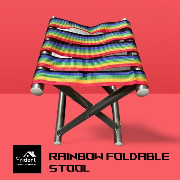 [SG SELLER] Rainbow Foldable Stool Field Chair Small Folding Stool ...