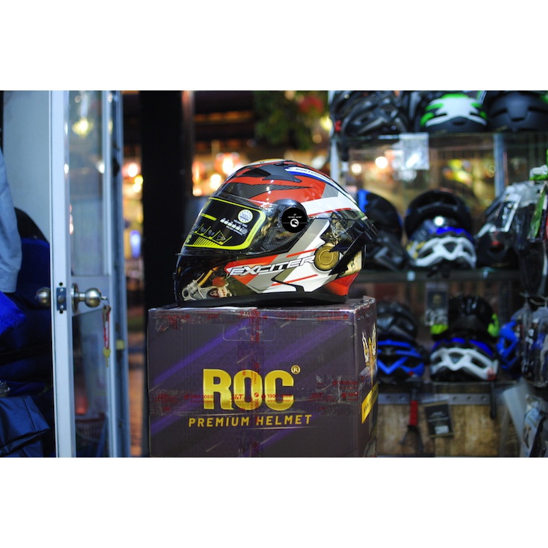 ROC 01 Yamaha Exciter Fullface Helmet white and red | Shopee Singapore