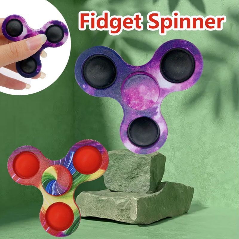 Funny Rainbow Pop It Finger Fidget Toys Push Popit Anti Stress Simple ...