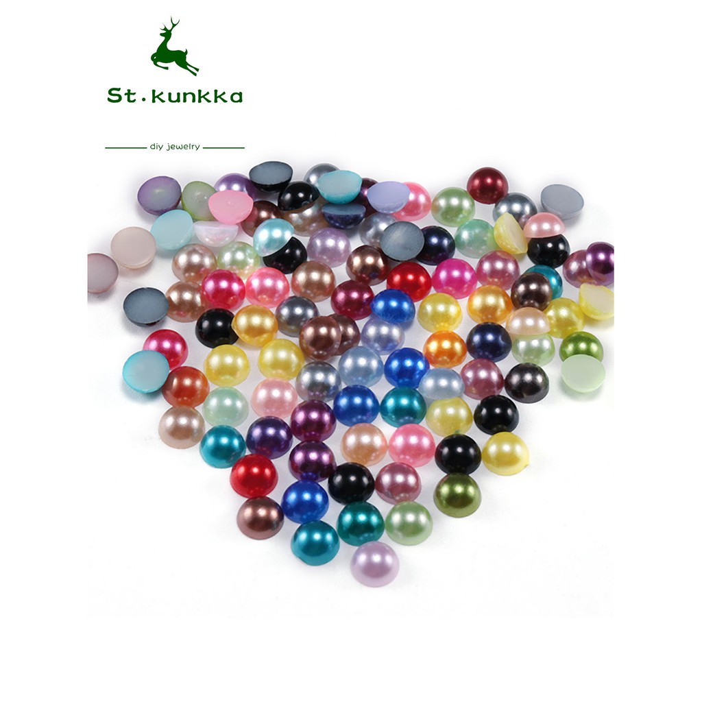 St.kunkka Imitation ABS Pearl Beads Acrylic Beads Pearl Half Round ...