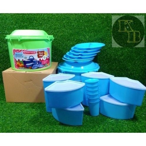 9822 Sunnyware Picnic Set with box(Green/Blue) (choose color) | Shopee ...