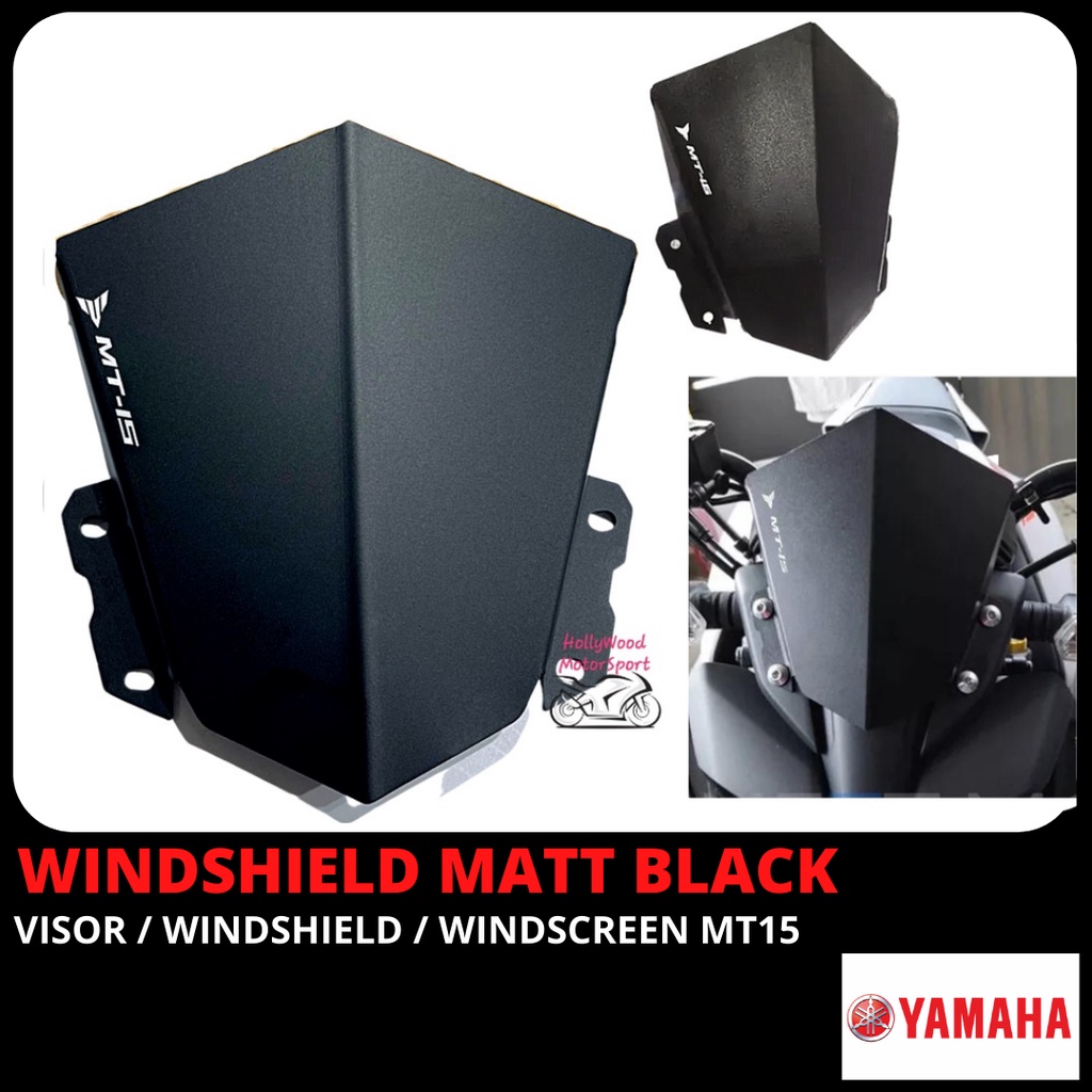 MT15 VISOR WINDSCREEN WINDSHIELD MATT BLACK CNC ALLOY STEEL MACHINED ...