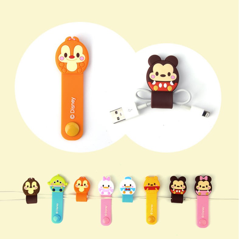 DISNEY CABLE TIE*STEEL BUTTON*PROTECTOR*CORD WINDER*ORGANISE*EARPHONE ...