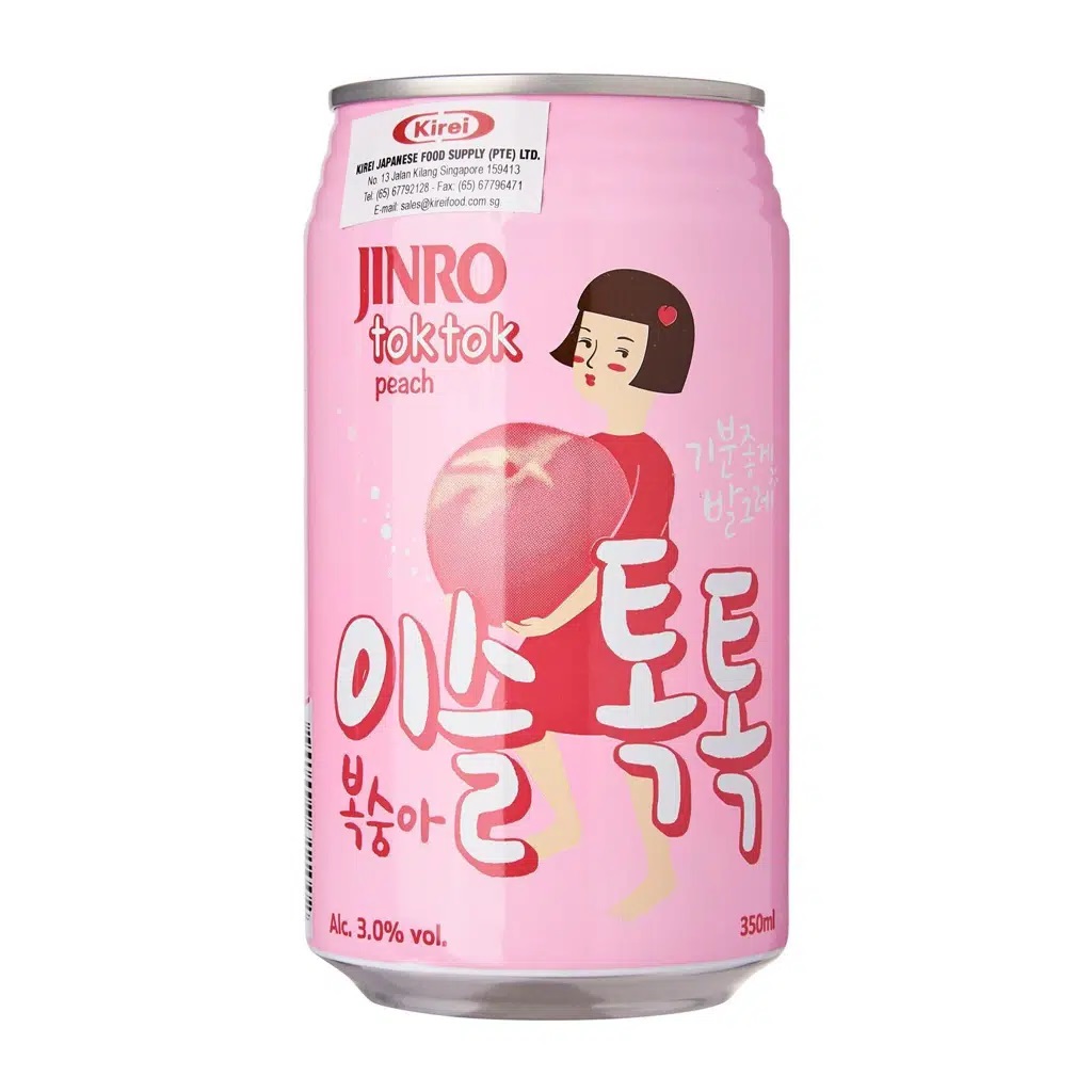 Kirei Jinro Japan Tok Tok Peach Soju Canned Chu-Hi Beverage 3% 350ml ...