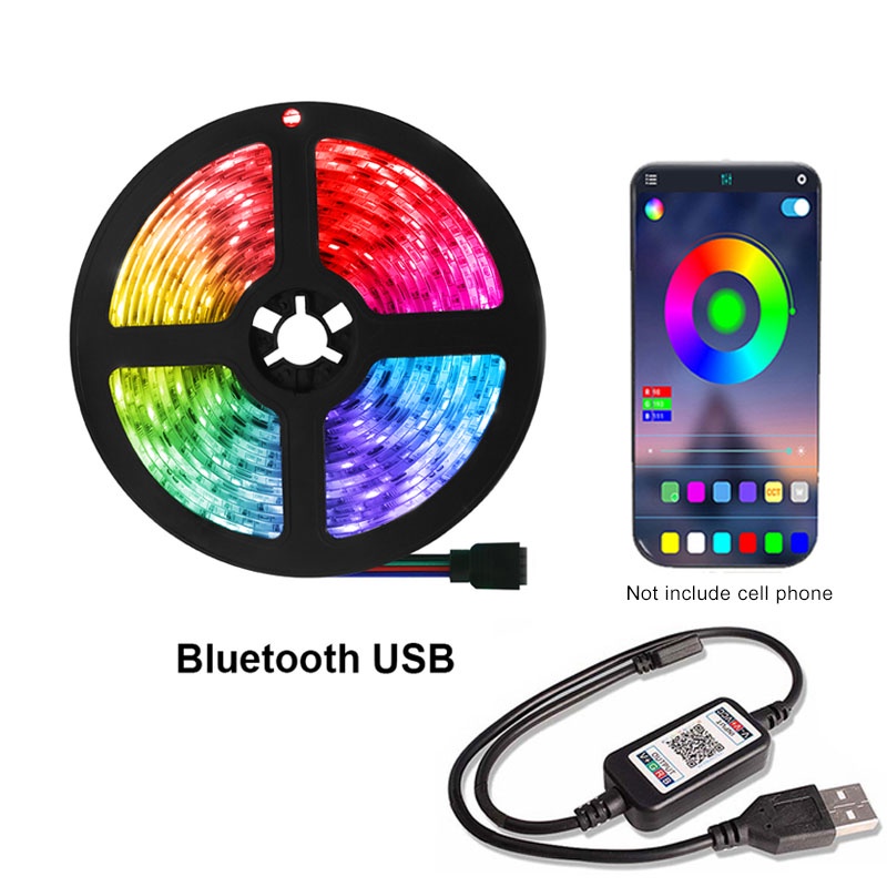 USB LED Strip Light SMD2835 LED TV Background Lighting 5V 1M 2M 3M 4M 5M Warm White DIY Flexible ...