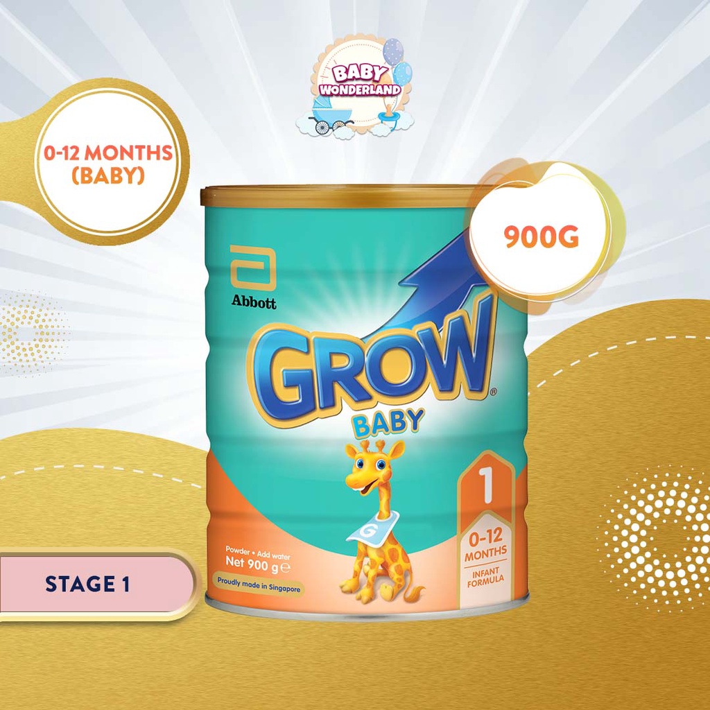[Single Tin] Abbott Grow Baby Stage 1 Infant Formula 900g | Shopee ...