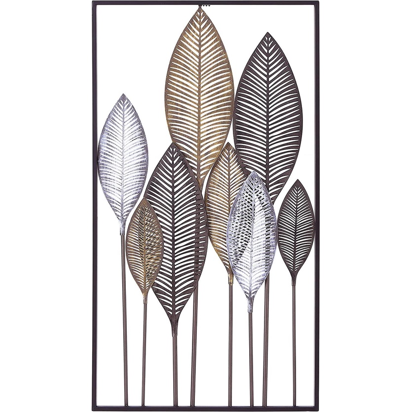 Metal Leaves Wall Decor Wall Sculpture Wall Art Decoration Hanging For ...