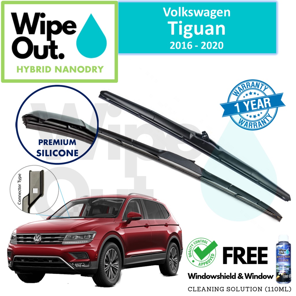 [PREMIUM] Volkswagen Tiguan 2016 - 2020 WipeOut HYBRID NANODRY SILICONE ...