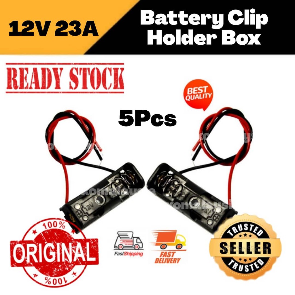 23A /A23 (5pcs) Battery 12V Clip Holder Box Case Black | Shopee Singapore