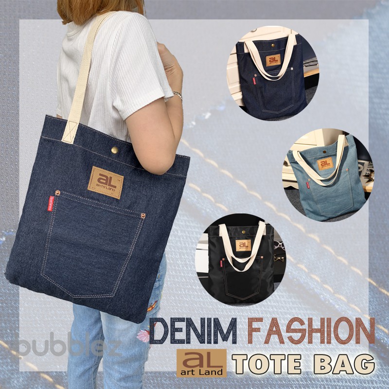 🌷DENIM FASHION🌷 [ART LAND] TOTE BAG (LOCAL SELLER) | Shopee Singapore