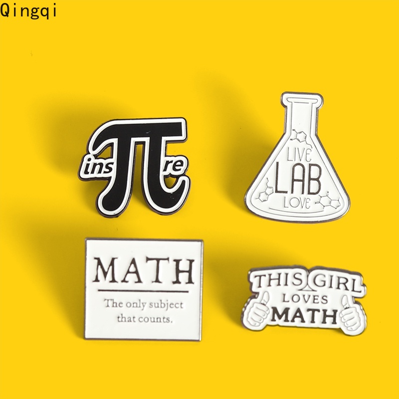 Creative Love Math Enamel Pins Fashion Funny π Lab Educational Brooch ...