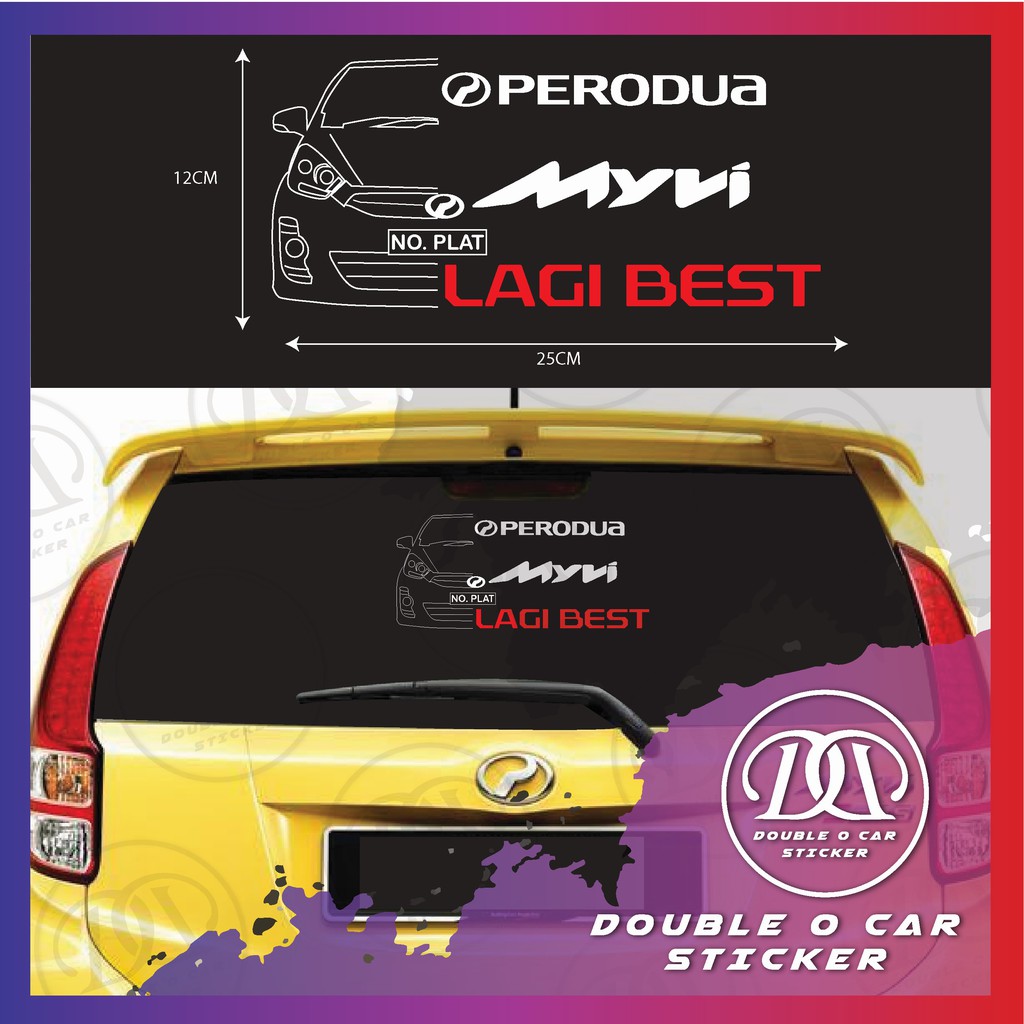 Perodua Myvi Lagi best shape&words sticker KI00107(PM ME NO. PLAT ...