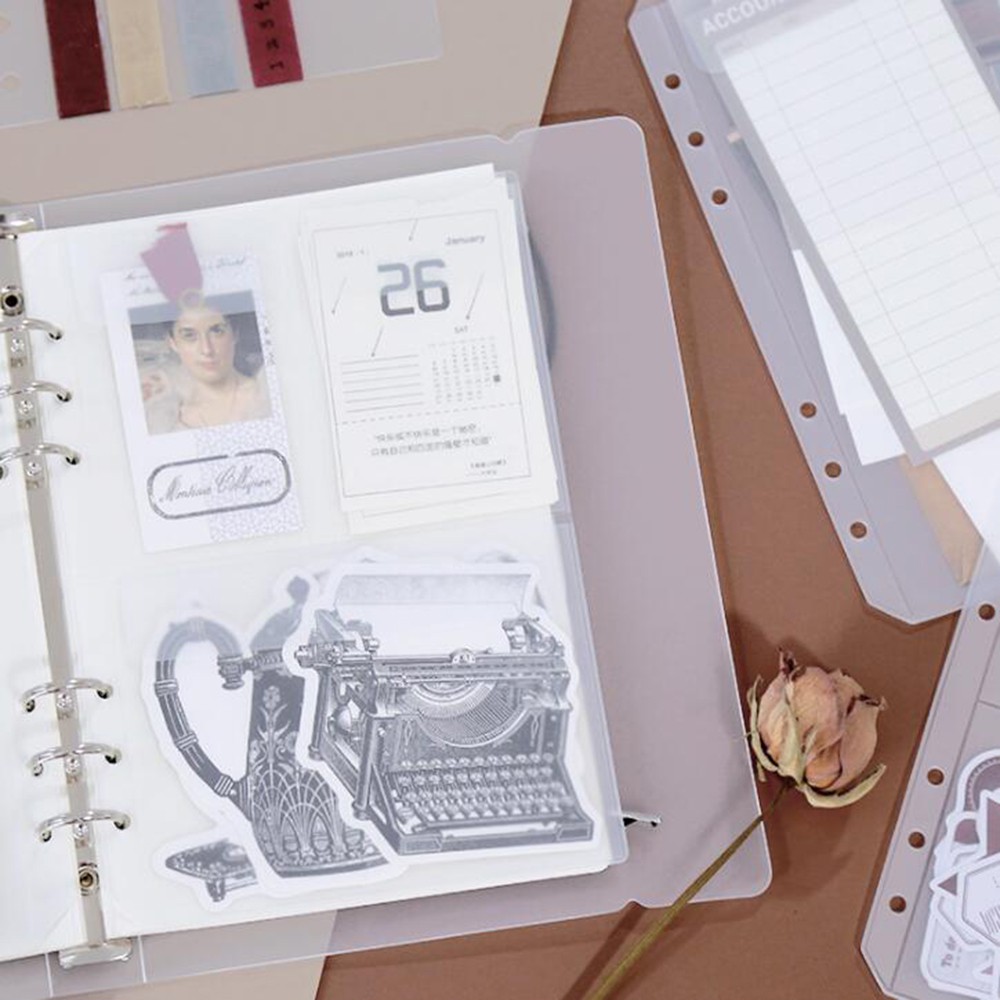 5Pcs A5 Plastic Binder Planner Notebook Refill Pocket Bill Pouch Name ...