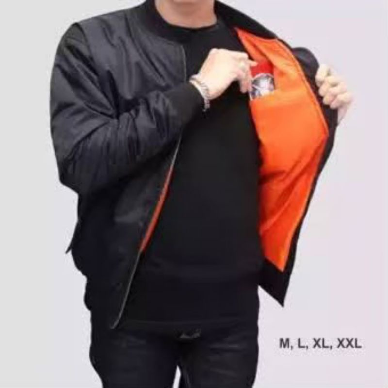 Bomber Jacket Men Big Size Xxl Black Inner Thick Orange All Variant ... Bomber Jacket Men Big Size Xxl Black Inner Thick Orange All Variant ...