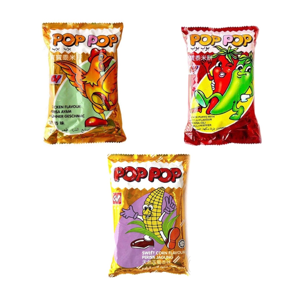 (10x14g) POP POP Snacks Chili Chicken Corn | Shopee Singapore