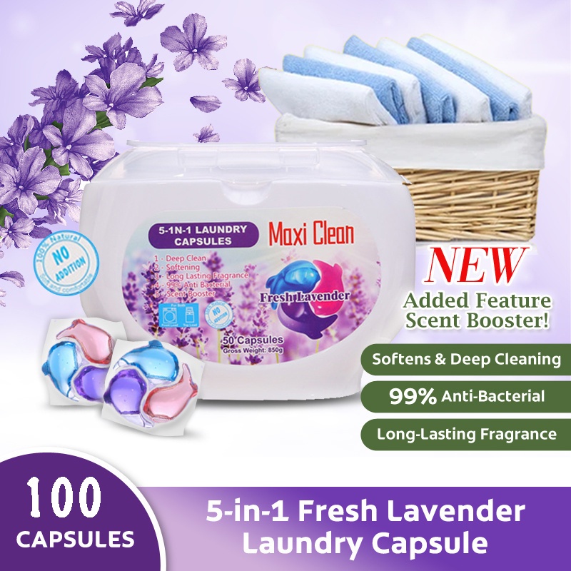[Maxi Clean] 100 pods - 5in1 Laundry Detergent Capsule With Scent ...