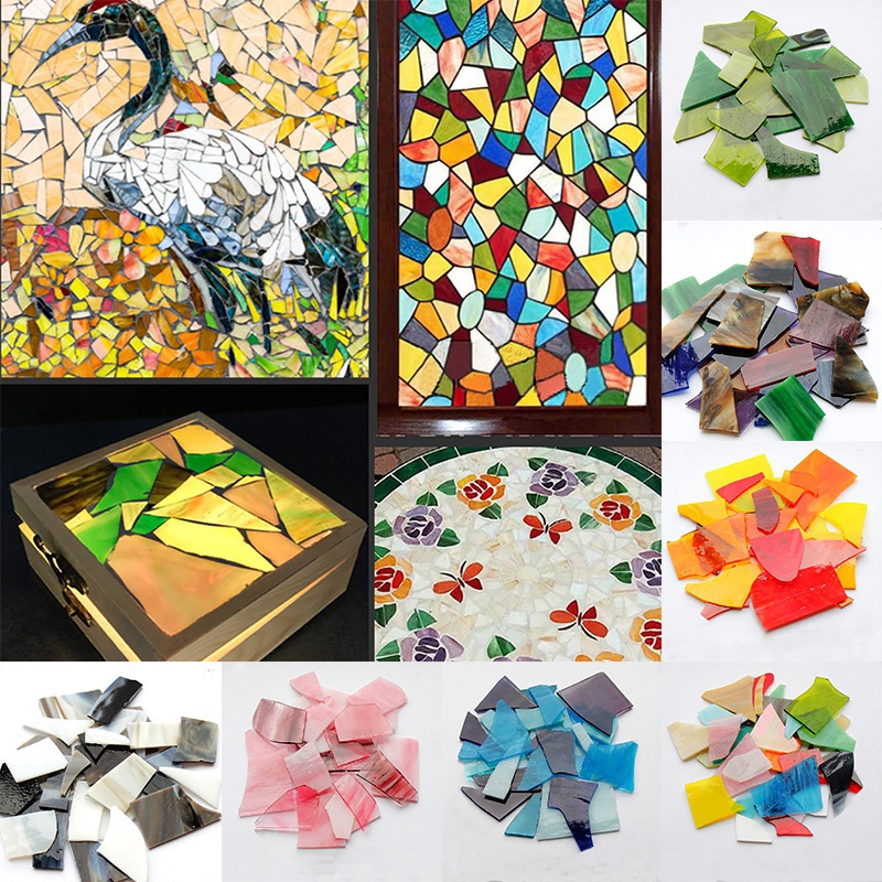 Irregular Mica Glass Mosaic Tiles Transparent Broken Glass Pieces for ...