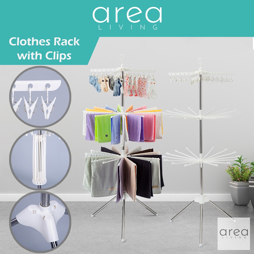 AREA LIVING 3 Tiers Baby Clothes Foldable Drying Rack Laundry Hanger ...