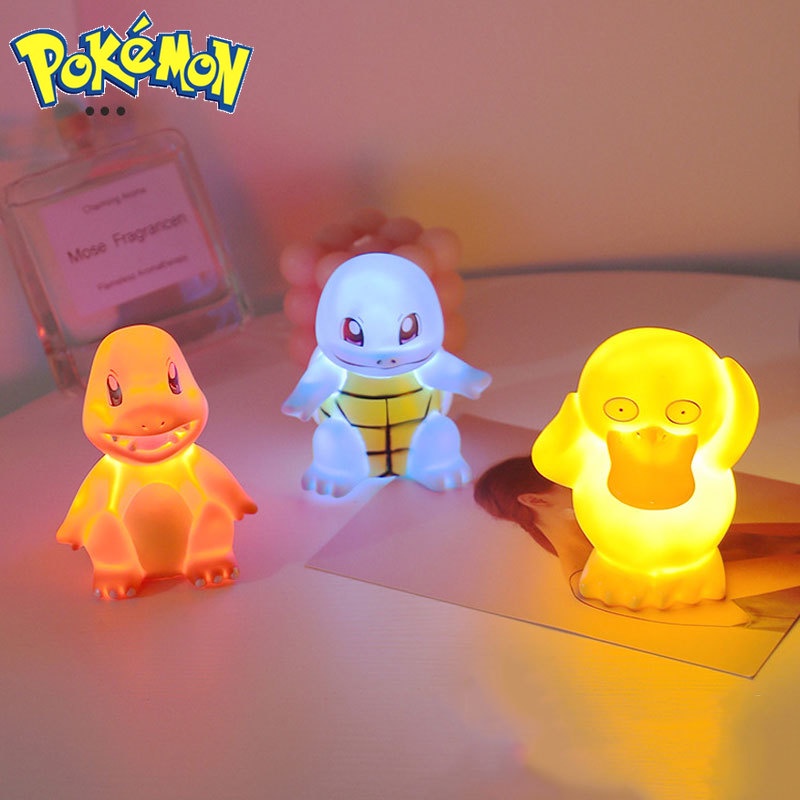 New Pokemon Kawaii Pikachu Psyduck Squirtle Charmander Figure Night ...