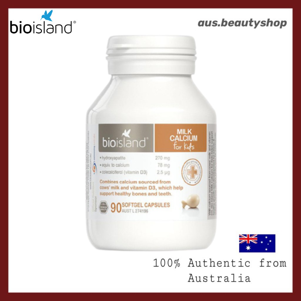 [100% Authentic] Bio Island Milk Calcium for Kids (90 softgel capsules ...