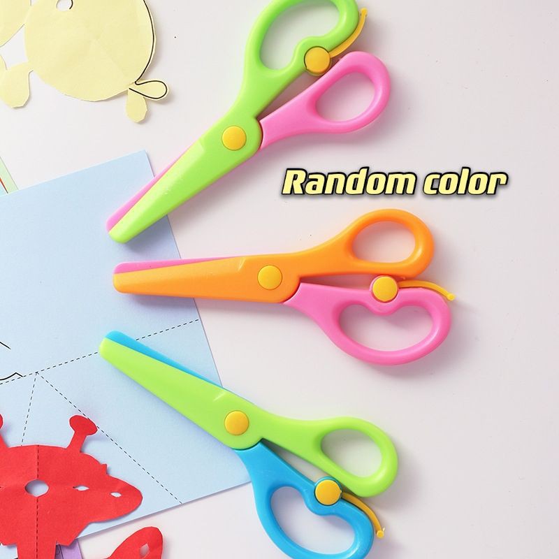 Kids Safety Plastic Scissors Paper Cut DIY Photo Album Lace Art ...