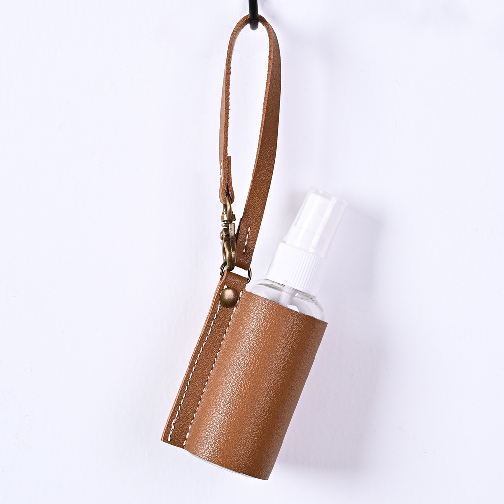 1pcs Leather Key Chain 60ml Hand Sanitizer Keychain Spray Holder ...
