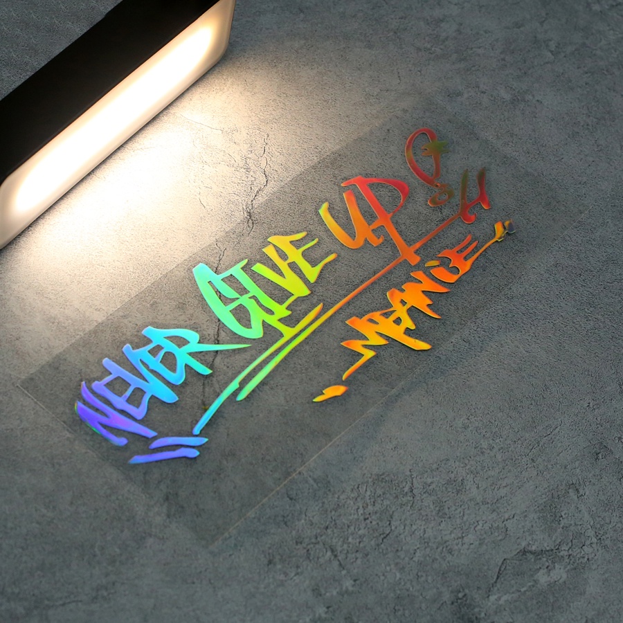P-a465.Hollow Sticker Never Give Up Signature Text Sticker Car ...