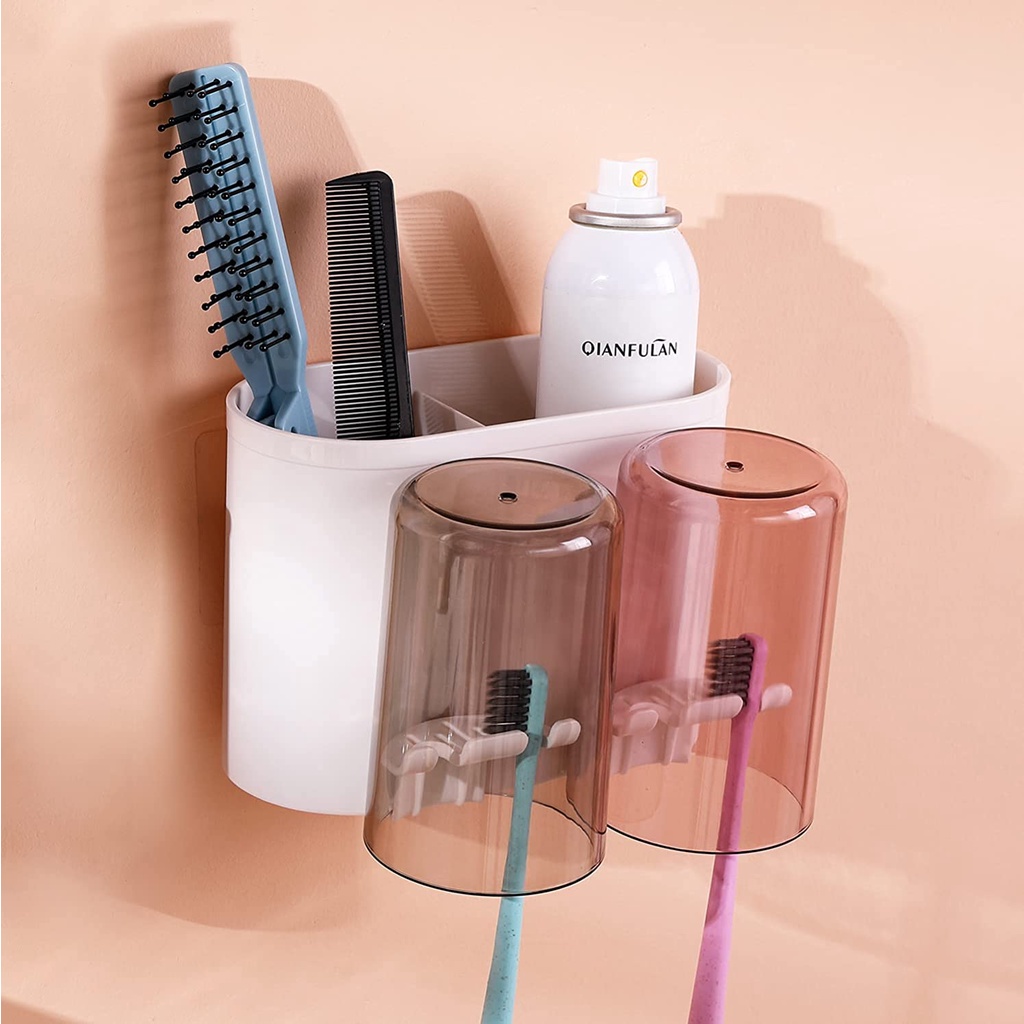MOMO LIFE Toothbrush Holder, Multifunctional Toothbrush Holder Wall ...