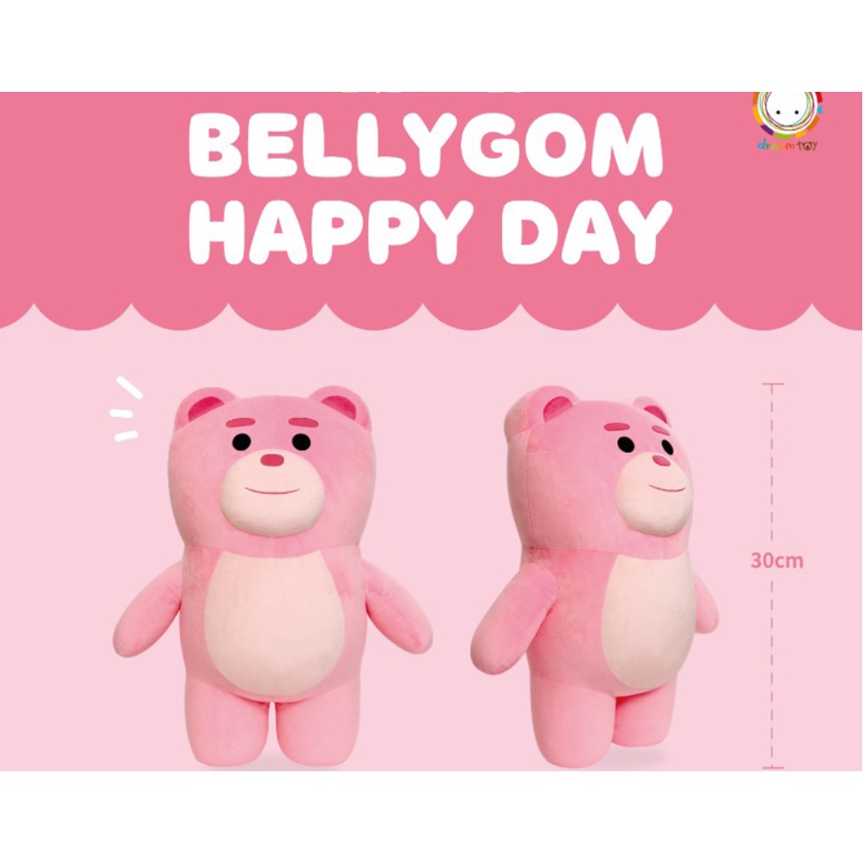 Bellygom Pink Bear Plush Official Animal Doll 11" 30cm Toy Gift ...