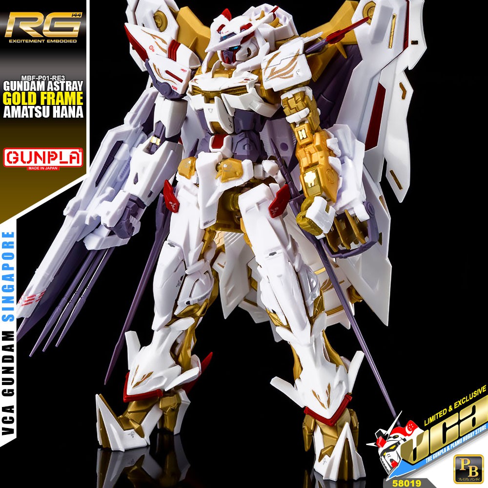 PREMIUM BANDAI GUNPLA REAL GRADE RG 1/144 GUNDAM ASTRAY GOLD FRAME ...