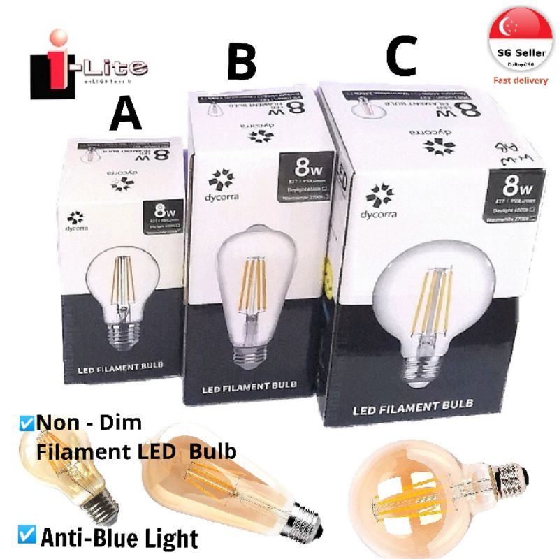 LIGHT BULB E27 DECORATIVE LED VINTAGE STYLE (AMBER GLASS) | Shopee ...