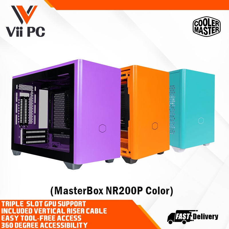 Cooler Master MasterBox NR200P color Mini-ITX Case,18L, Dual SickleFlow ...