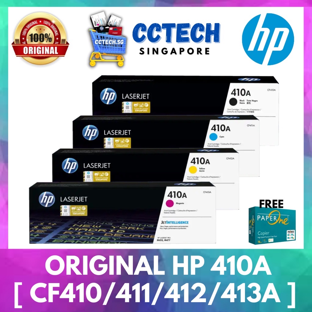 ORIGINAL HP 410A Toner Cartridge B/C/Y/M [ CF410A / CF411A / CF412A ...