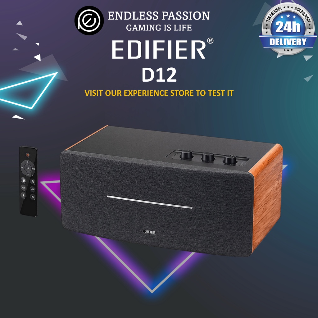 Edifier D12 Tabletop Speaker - Integrated Desktop Stereo Bluetooth ...