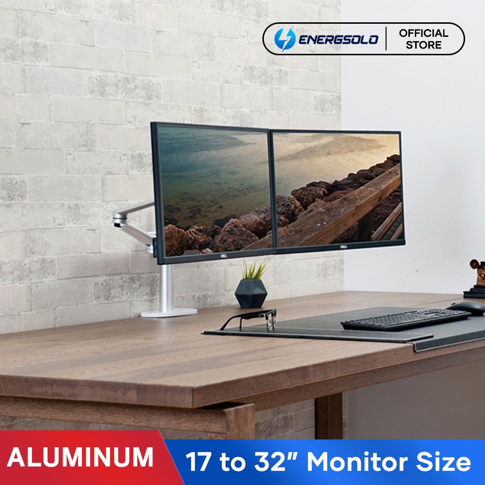 Upergo Premium Aluminium Full Motion Dual Monitor Arm Desk Mount Stand ...