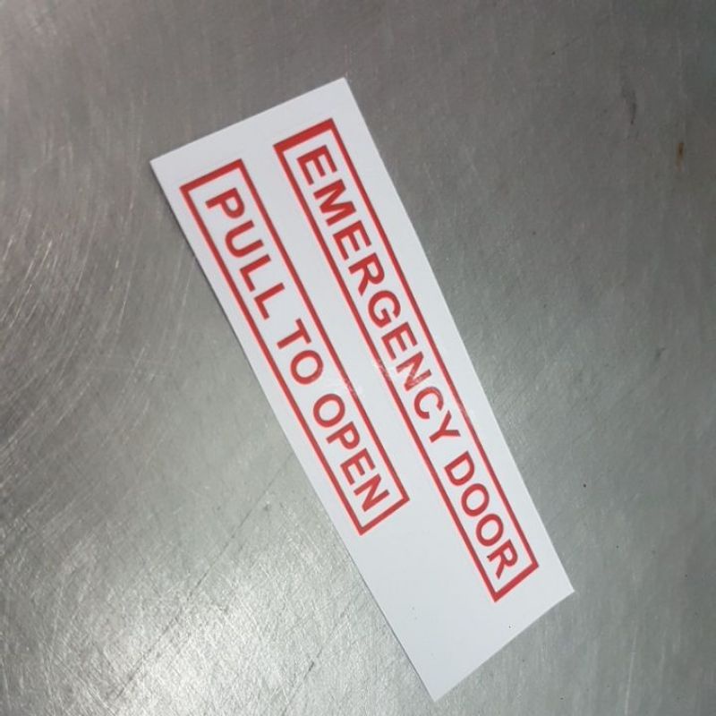 Emergency door and pull to open stickers for passenger van or buses ...