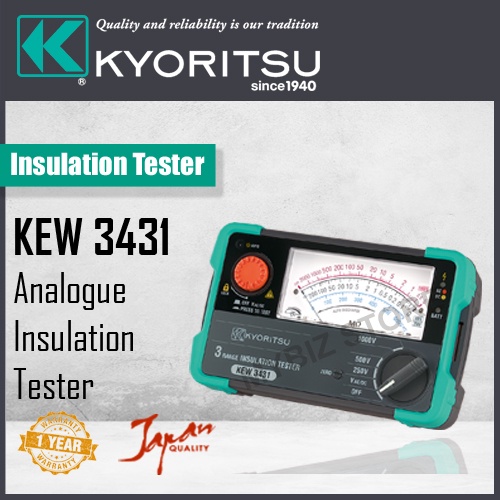 Kyoritsu Kew 3431 3 Range Analogue Insulation Testers - 1000/500/250V ...