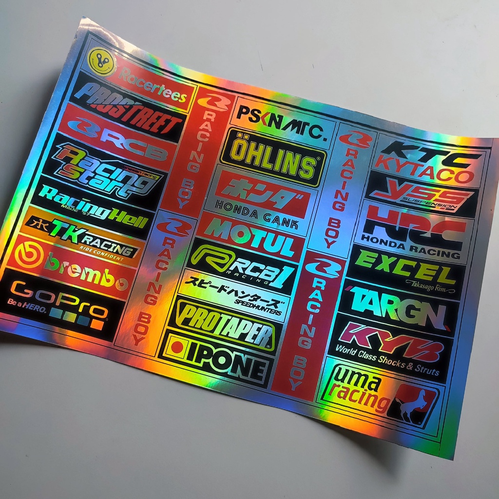 Holographic Spongeor Sticker Helmet Sticker Pack Racing Sticker ...