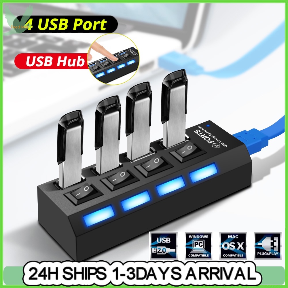 Multi Port USB Hub USB Adapter 2.0 USB Socket Hub Splitter For Laptop ...