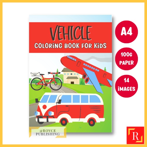 Vehicle Colouring Book For Kids, Preschoolers and Toddlers 3-(A4 | 14 ...