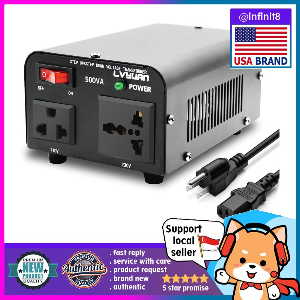 [sg stock] LVYUAN Voltage Transformer Converter 500 Watt Step Up/Down 110-120 Volt to 220-240 ...